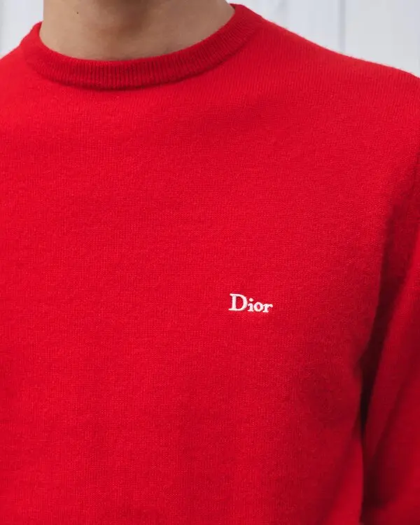 Dior Sweater With Embroidery - Red Cashmere Jersey | Editorialist